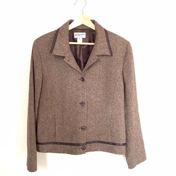 Pendleton | Jackets & Coats | Pendelton Brown Tweed Jacket 6 | Poshmark